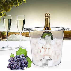 Suwimut 2 Pack Ice Bucket, 5L Large Clear Plastic Drink Bucket Beverage Storage Tub Wine Champagne Beer Bucket for Parties and Home Bar
