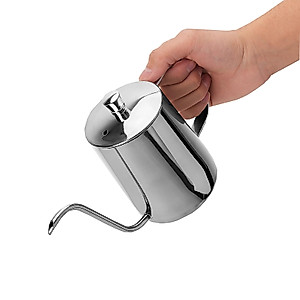 Mcilpoog Warrior Gooseneck Kettle 1.7 Liter for Pour Over Coffee and Tea with Temperature Indicator, Stainless Steel, 18/8, 304, for All Stovetops