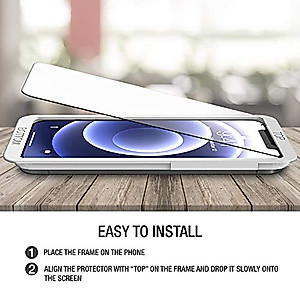 XDesign Compatible with iPhone 12 Screen Protector, iPhone 12 Pro Screen Protector - 3 Pack Tempered Glass Film for iPhone XR / 11/12 / 12 Pro 6.1 inch 9H Hardness/Installation Tray/Case Friendly