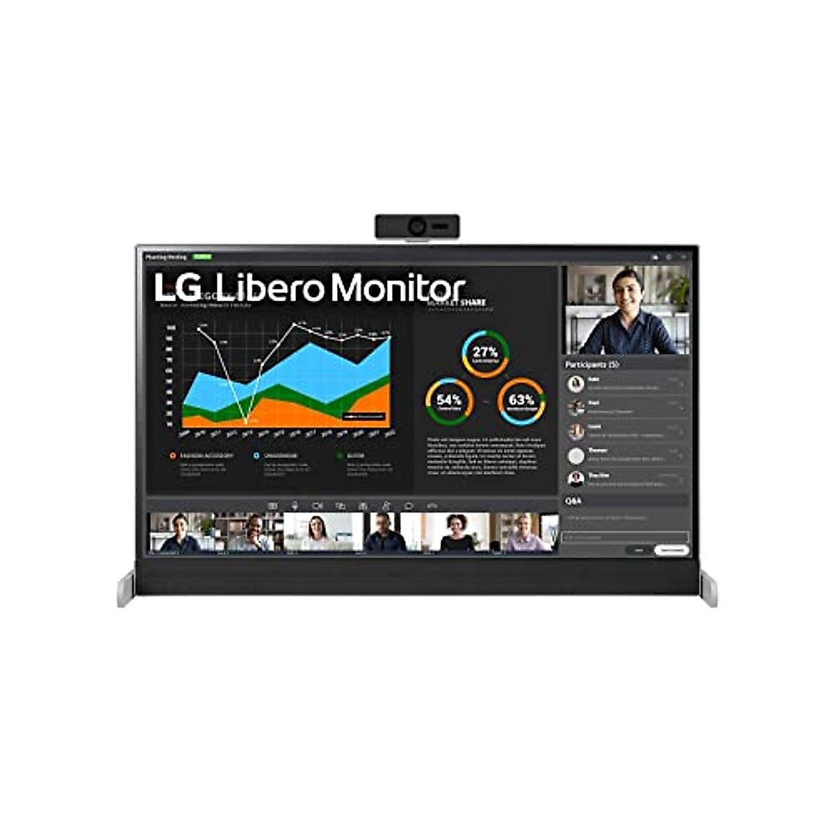 LG 27'' 27BQ70QC-S 27-inch QHD Libero Monitor with Detachable Full HD Webcam, 27-inch QHD (2560 x 1440) IPS Display