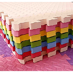 Coyang Gym Floor Mats Home Interlocking Rubber Floor Exercise Training Mat Foam Interlocking Tiles Foam Interlocking Padded Mat Floor Mats Home Workout Mats (30x30x1.2cm/36 Pieces,White+Navyblue)