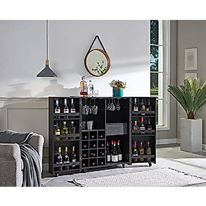 Home Source Jill Zarin Folding Wine Cabinet Black