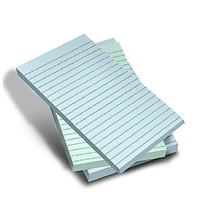 MoreWith Lined Sticky Notepads, 4x6, Pack of 3 Sticky Notes, Pastel Colors (Blue, Green), 100 Sheets Per Pad, Recyclable & Eco-Friendly