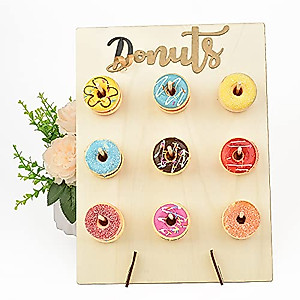 Tiandirenhe Donuts Stand, Wooden Donut Wall Mount, Donut Wall, Donut Holder, Can Be Used for Weddings, Birthdays, Parties, Anniversaries, Restaurants, Pastry Decoration (15.3x11.8 inch)