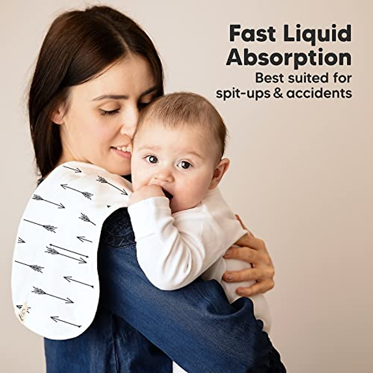 5-Pack Organic Burp Cloths for Baby Boys and Girls – Ultra Absorbent Burping Cloth, Burp Clothes, Newborn Towel - Milk Spit Up Rags - Burpy Cloth Bib for Unisex, Boy, Girl - Burp Cloths (Grayscape)