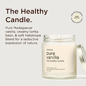 Lavanila Pure Vanilla Scented Natural Soy Candle (2-Pack) - Handcrafted, Clean Burning 50 Hour Burn Time, 7 oz Each