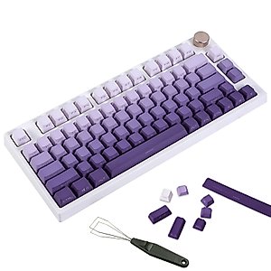 JOLINTAL 134 Keys Gradient Purple Keycaps, PBT Double Shot Dying Keycaps, OEM Side Print Keycaps Custom Keycaps Set, Shine Through Keycaps Cherry Mx Backlit Keycaps for Mechanical Gaming Keyboard