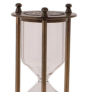Backbayia Retro Metal Sandglass Empty Hourglass Sand Timer Without Sand for Home Office Decoration (Bronze - L)