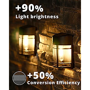 DOESLAG Solar Fence Lights, 8 Pack Deck Lights Waterproof Solar Outdoor Lights for Garden Fence Post Backyard Decor, Brown