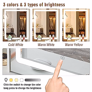 JBLCC Vanity Desk with Mirror and Lights,Makeup Vanity with Sliding Mirror, Makeup Table Set with Storage Shelves, Drawers, Modern Vanity Table for Bedroom (62706led)