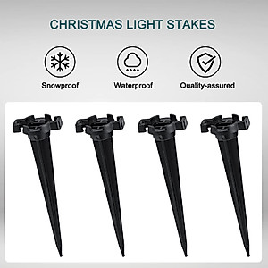100-Pack Plastic Light Stakes, 4.5 Inch Christmas Yard Stakes for C7 C9 Christmas Lights Outdoor, Universal Light Stakes for Outdoor Holiday Lights Use on Garden Lawn Patio Path Walkway – Black