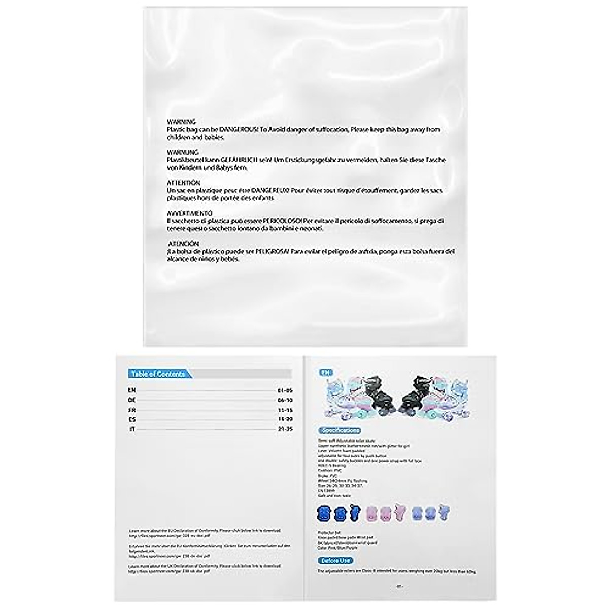 Sportneer Kids Roller Skates, 4 Adjustable Light up Roller Skates for Girls Boys Kids Toddlers Beginners, Kids Skates with Protective Gear Set Gift for Indoor & Outdoor Use