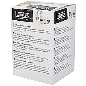Liquitex Professional Iridescent Pouring Medium Set, Includes 3 x 2-oz Soft Body Acrylic Paint Bottles