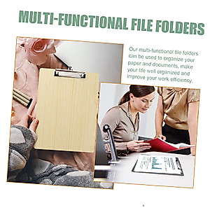 Ciieeo 2pcs Folder Board Pencil Document Clipboard Clipboards Exam Paper Clips Document Organizer Writing Base Plate Conference Writing Board Wood Grain Office Wooden Test Paper Holder