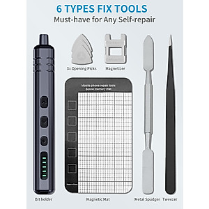 SHOWPIN Mini Electric Screwdriver Set: 70 in 1 Small Electronic Tool Kit Precision Power Screwdriver - 5 Torque Setting LED S2 Bits for Computer Laptop PC Repair