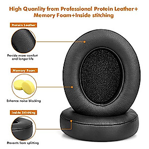 HiFan Replacement Ear Pads for Beats Studio 2.0 & 3.0 Wired/Wireless B0500 / B0501 - Extreme Comfort Ear Cushions Replacement kit Noise Isolation Adaptive Memory Foam Ear Cover, 2 Peices (Black)