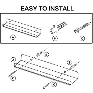 Ashwath 6 Pack Clear Acrylic Floating Shelves, 15" Invisible Floating Wall Ledge, Nursery Kids Bookshelf, Wall Shelves For Collectables, Makeup, Spice, Display Organizer For Bathroom, Kitchen, Bedroom