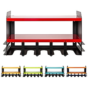 Toolganize Power Tool Organizer & Storage Wall Mount - Heavy Duty Metal Drill Holder & Cordless Tool Organizers Chest Rack - Premium Garage Utility Shelf & Pegboard Shed Workshop Shelving - Red