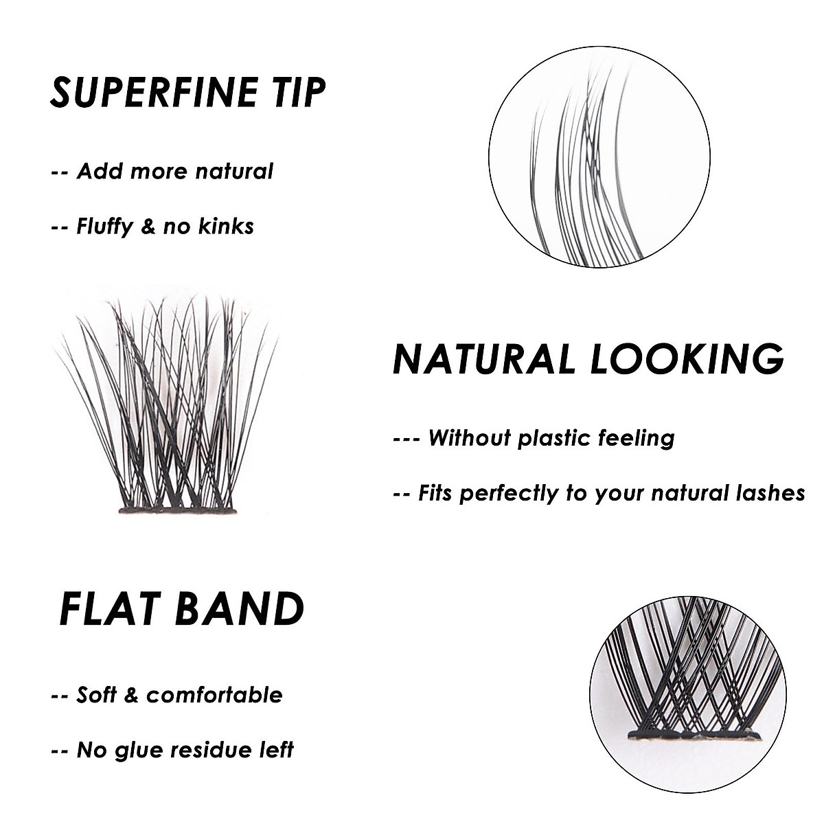 Lanciley Lash Extension Kit 120 Lash Clusters with Lash Bond and Seal and Tweezers C D Curl Individual Lashes Thin Band Soft Fluffy Reusable False Eyelashes 10/12/14/15/16mm - L23