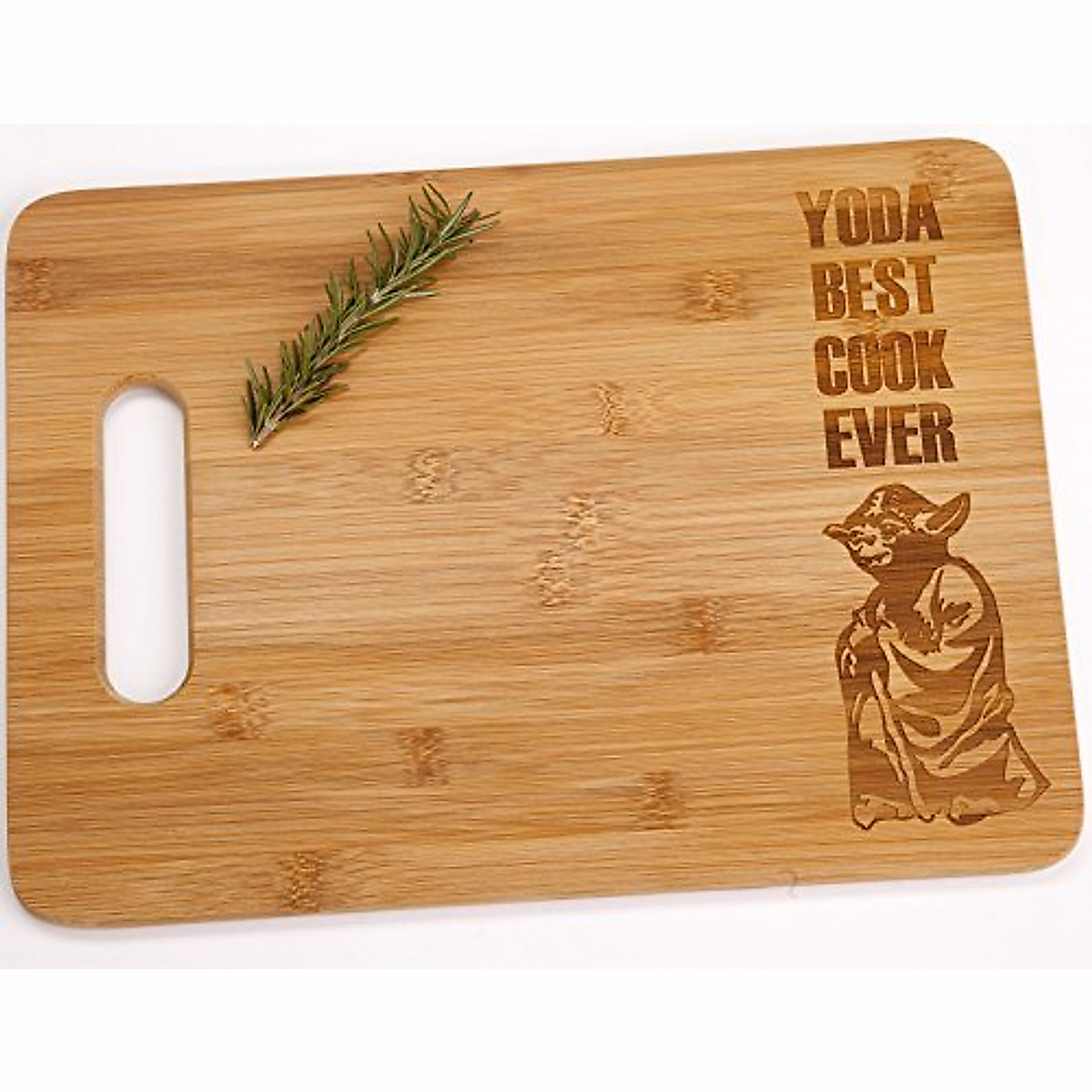Yoda Best Cook Ever Engraved Bamboo Wood Cutting Board with Handle Star Wars Foodie Gift charcuterie butter board