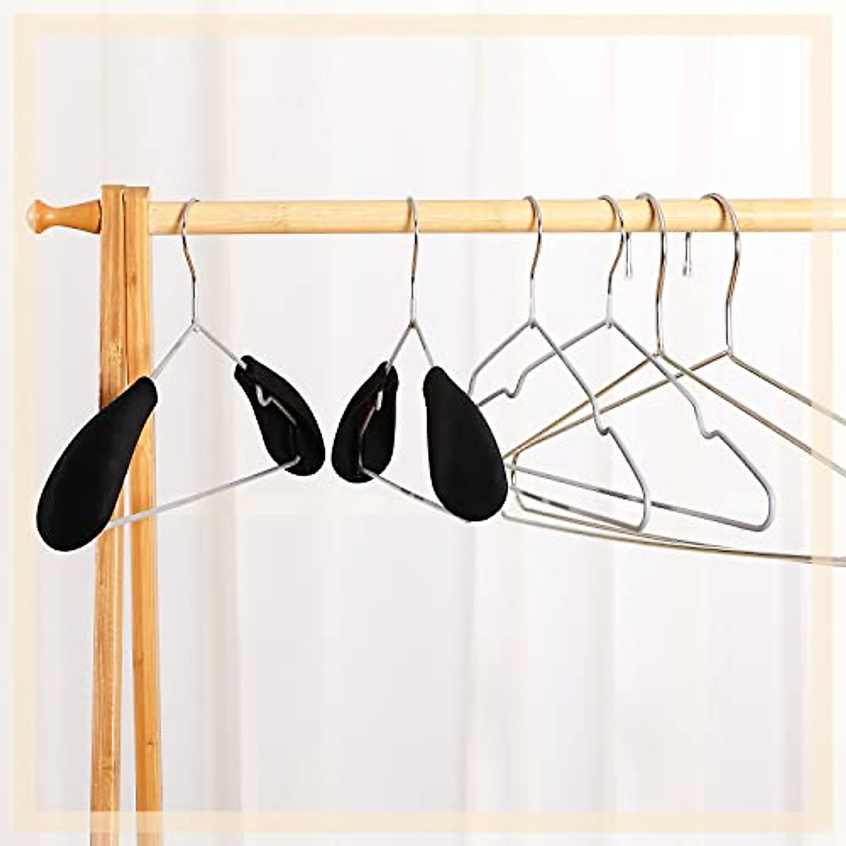 8 Pieces Velvet Hangers Shoulder Pads for Hangers Shoulder Form Hanger Black Hanger Pads Hanger Shoulder Protectors for 0.21 Inch Wide Shoulder Hangers, Hangers are Not Included