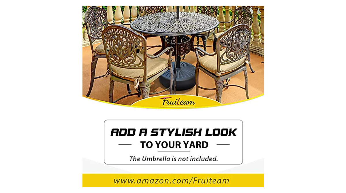 FRUITEAM Fillable Patio Umbrella Base - Heavy Duty Stand 48lbs