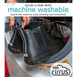 totes Toddler's Everywear Charley Tall Rain Boot, Lightweight, Easy-On, Waterproof, Black, 11-12T