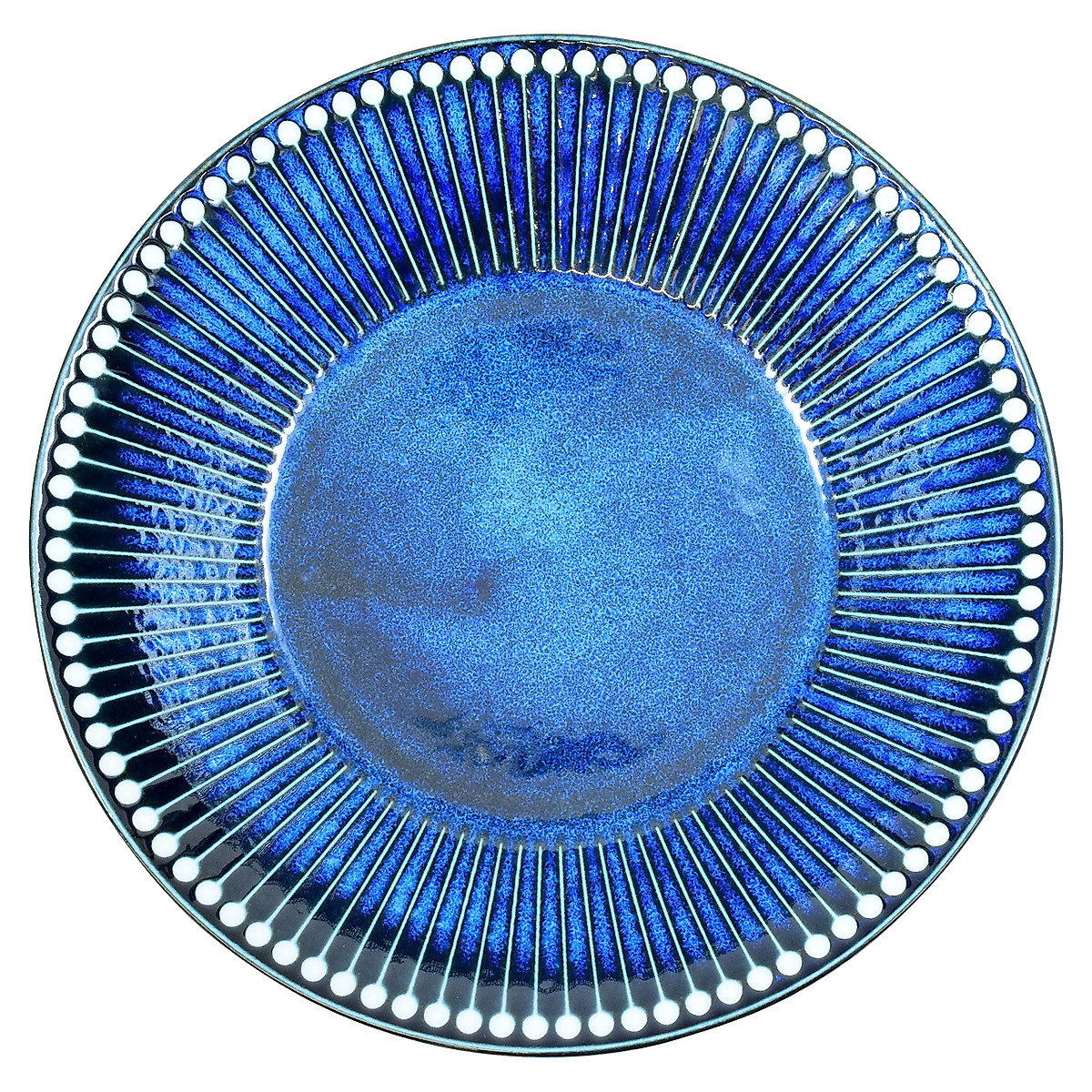 Japanese Mino Yaki(Ware) Albee Salad Bowls, Ceramic Pasta Bowls, Navy, 8.8 Inch, Set of 2, for Soup, Cake, Ice cream, Fruit, Appetizer, Breakfast, Serving Bowls, Microwave & Dishwasher Safe