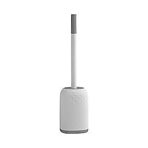 Creative Toilet Bowl Brush Floor Wall Mounted Toilet Brush Plastic Long Handle Domed Toilet Cleaner Brush with Holder Set