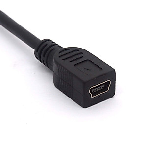 GLHONG USB Type C to Mini 5-Pin Adapter, 1ft/25cm, Right Angled, Male-to-Female, USB 2.0