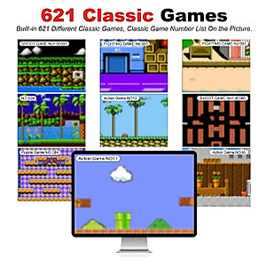 Mini Classic Retro Game Console: Video Games System HDMI 621 Games and 2 Handheld Controllers - Old Arcade Games Consoles Plug and Play Video Games for TV- Gift for Kids Boy Adults