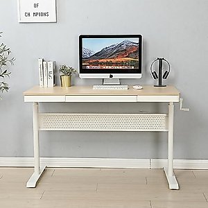 Yone jx je 48 x 24 InchesStanding Desk with Metal Drawer, Adjustable Height Stand up Desk, Sit Stand Home Office Desk, Ergonomic Workstation