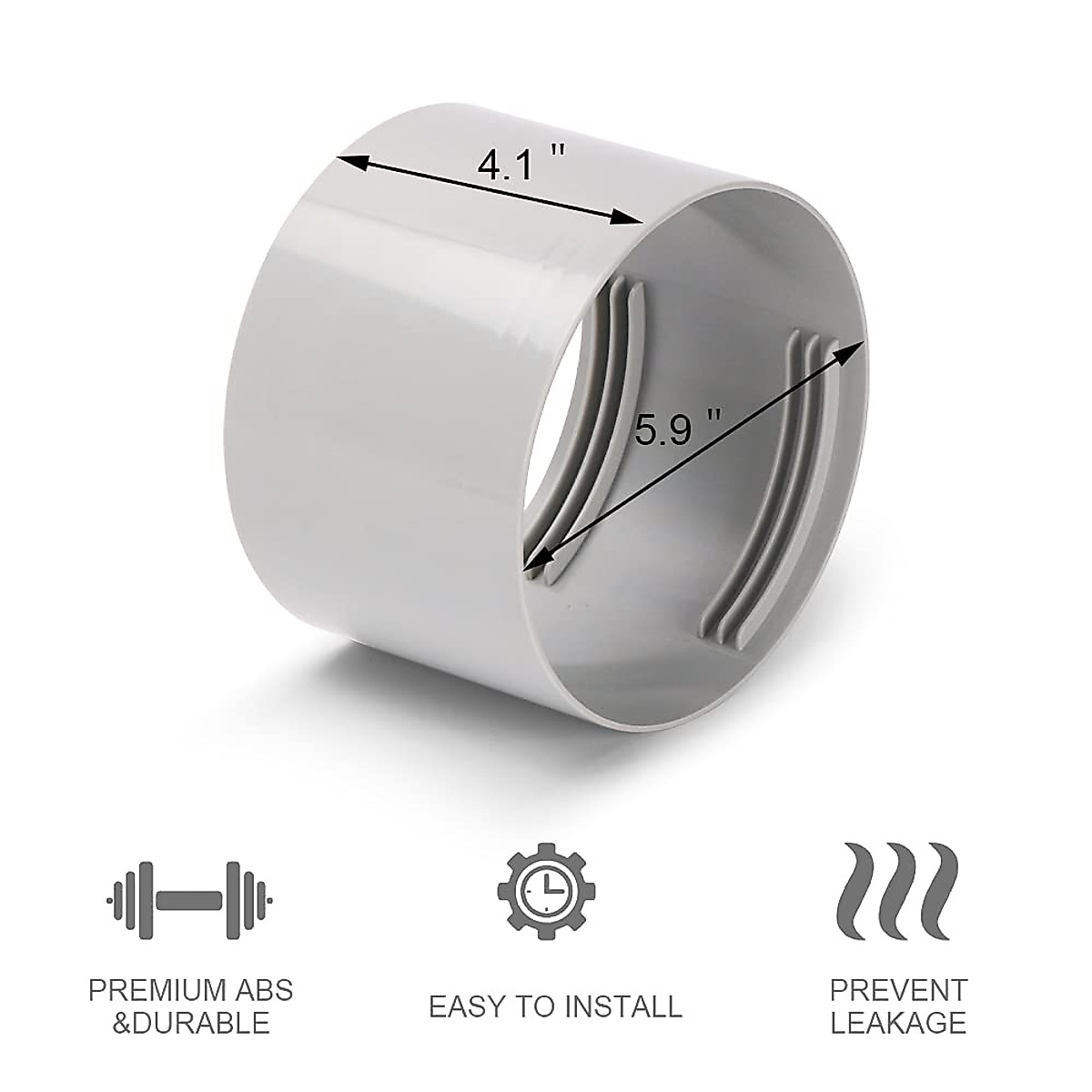 HOXHA 2 Pack Portable Air Conditioner Hose with Coupler 5.9 Inch AC Exhaust Vent Duct Hose Universal AC Tube Hose Kit Parts Accessories