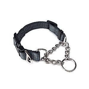 Mighty Paw Martingale Dog Collar 2.0 | Trainer Approved Limited Slip Collar with Stainless Steel Chain & Heavy Duty Buckle - Modified Cinch Collar for Gentle & Effective Pet Training - Large, Grey