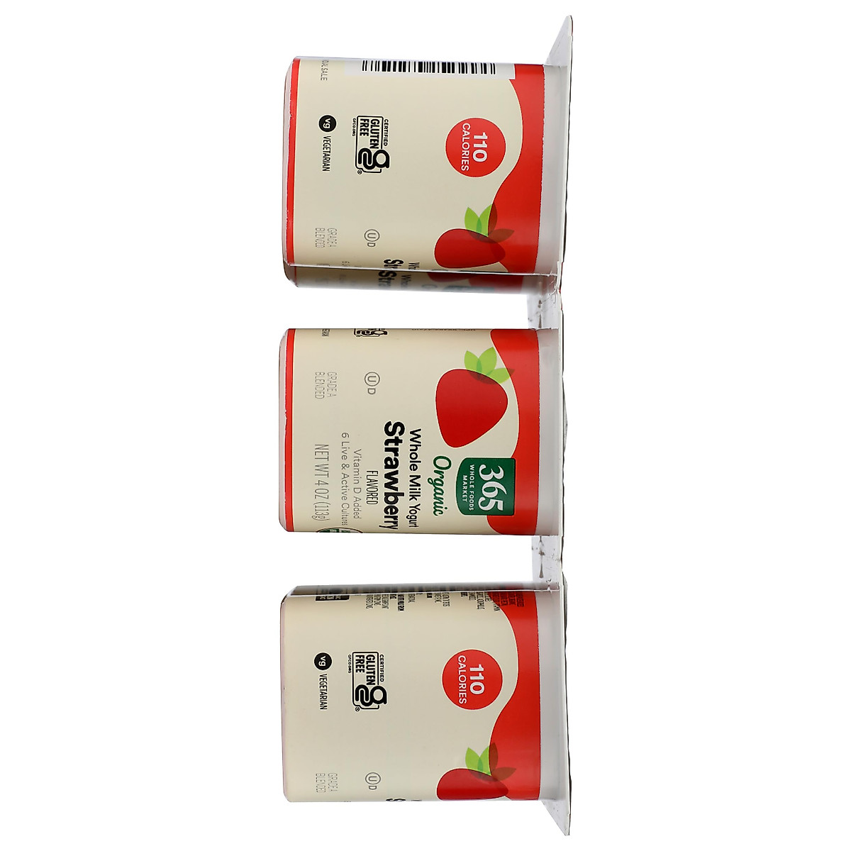 365 by Whole Foods Market, Yogurt Strawberry 6Pk Organic, 24 Ounce
