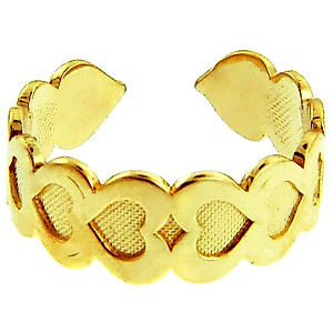 Fancy Heart Yellow Gold Toe Ring (10K Gold)