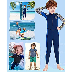 Full Cover Wetsuit for Toddler Quick Dry Thermal Swimsuit Sun UV Protection Bodysuit Zip Stretch Wet Suits for Diving Swimming