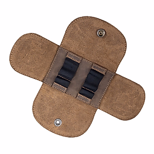 Hide & Drink, Leather Razor Case Wallet, Shaving Accessories, Personal Care Essentials, Handmade :: Bourbon Brown