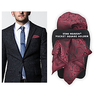 Pocket Squares Holder For Men, Best Accessories for Suits, Tuxedos,Vests and Dinner Jackets, 1/3/5/8Pack Assorted. (3-Pack)