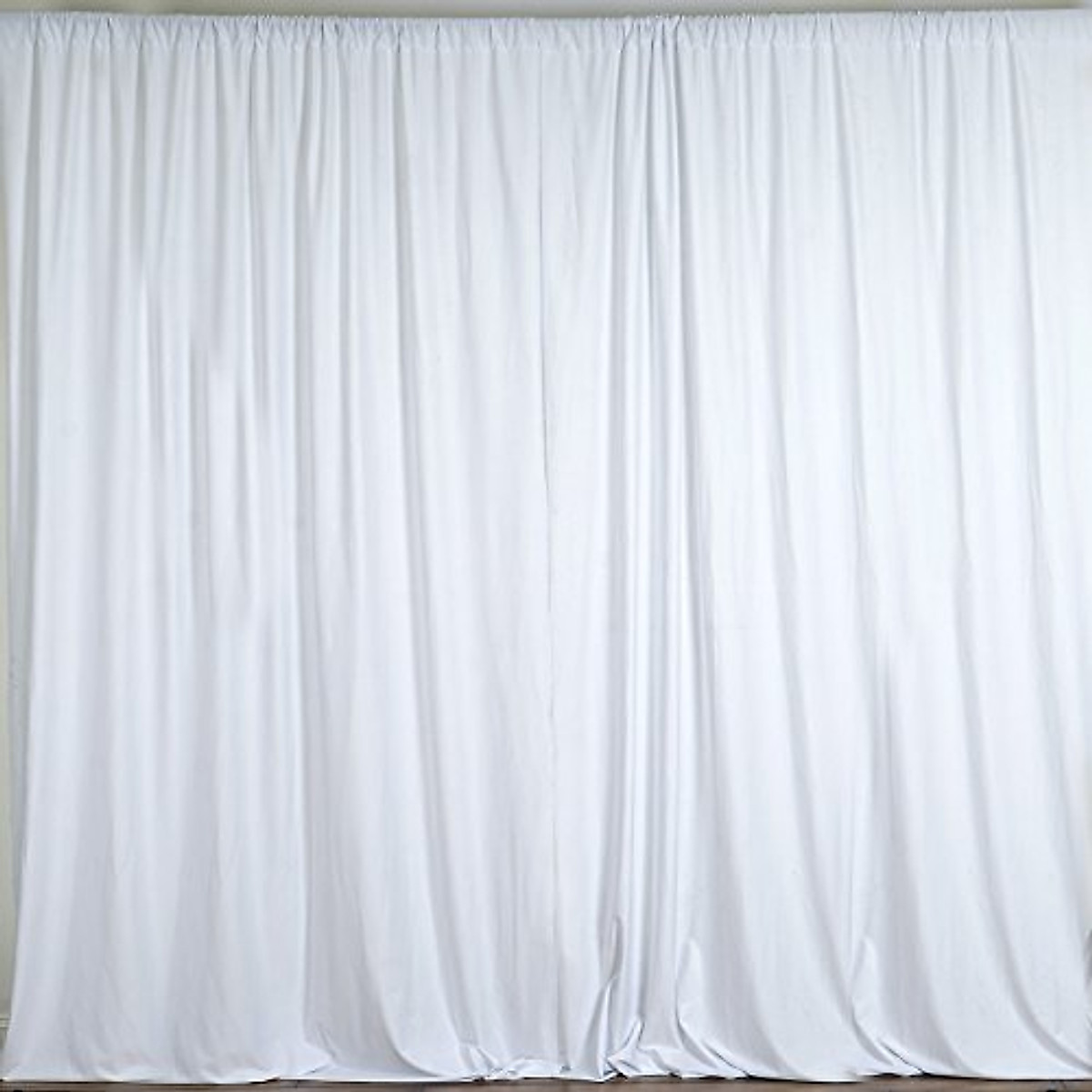 BalsaCircle 10 ft x 10 ft White Polyester Photography Backdrop Drapes Curtains Panels - Wedding Decorations Home Party Reception Supplies