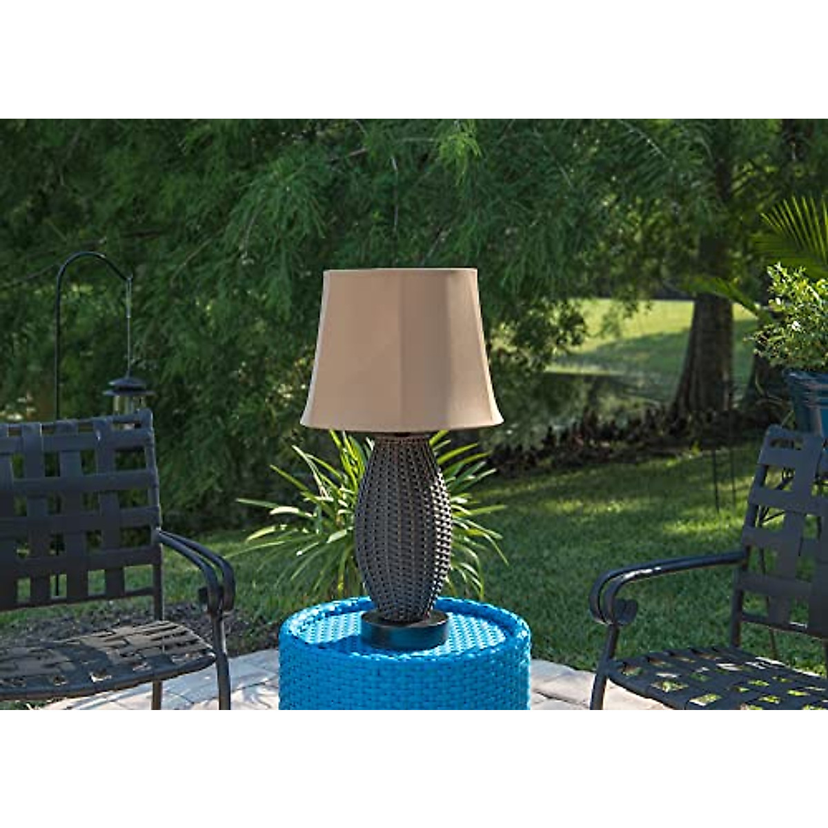 Kenroy Home 32203BRZ Sunset Outdoor Table Lamp with Bronze Finish, Casual Style, 29.25" Height, 16" Width, 16" Depth