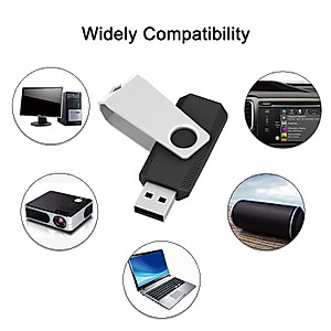 1GB USB 2.0 Stick 20Pack, TOPESEL Bulk USB Flash Drive Swivel 1GB Pen Drive Thumb Drive Jump Drive Computer Data Storage (20Pack Black)