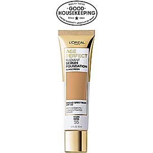 L'Oreal Paris Age Perfect Radiant Serum Foundation with SPF 50, Warm Beige, 1 Ounce