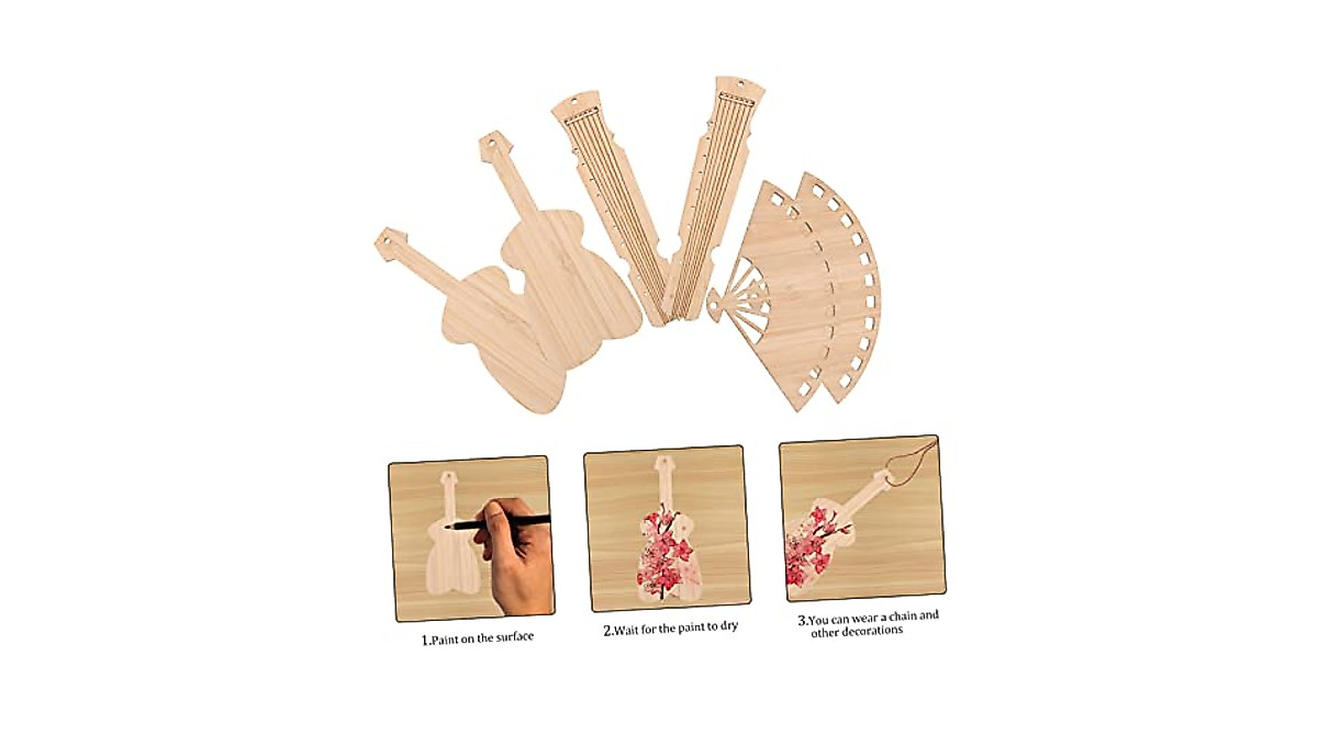 Customizable Wooden Bookmarks - 6pcs for DIY Crafts & Gifts