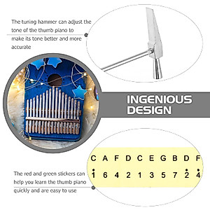 22pcs Finger Piano Accessory Kit Tuning Hammer Kalimba Thumb Sleeve Scale Stickers Cleaning Cloth Musical Instrument Accessories