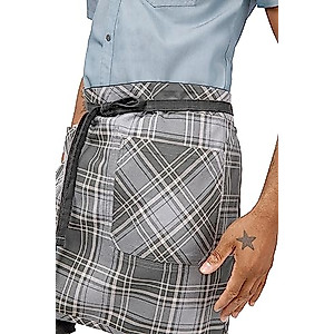 Chef Works Unisex Olympia Half Bistro Apron, Grey, One Size