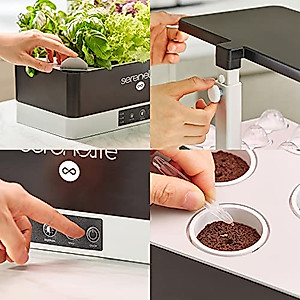 SereneLife Hydroponic Herb Garden 11 Pods, Indoor Growing System ,Smart Indoor Plant System w/Height Adjustable LED Grow Light (Black)