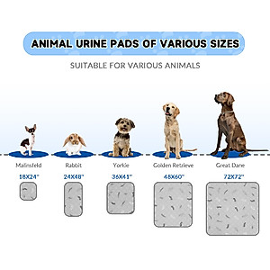 Sunheir 2 Pack Washable Guinea Pig Pee Pads, 24" x 48" Waterproof Reusable Guinea Pig Cage Liners, Absorbent Bedding Training Mat for Small Animal Guinea Pigs Rabbit Bunny Hamster (Leaves - Deep Grey)