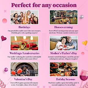 Gold Digger Sparkle Sandlewood & Amber Surprise Candle with Diamond Inside | Foreverwick Candles | Scented Soy Candles Gifts for Women Aromatherapy Candle | All-Natural Organic Soy Candle 14oz | 70h