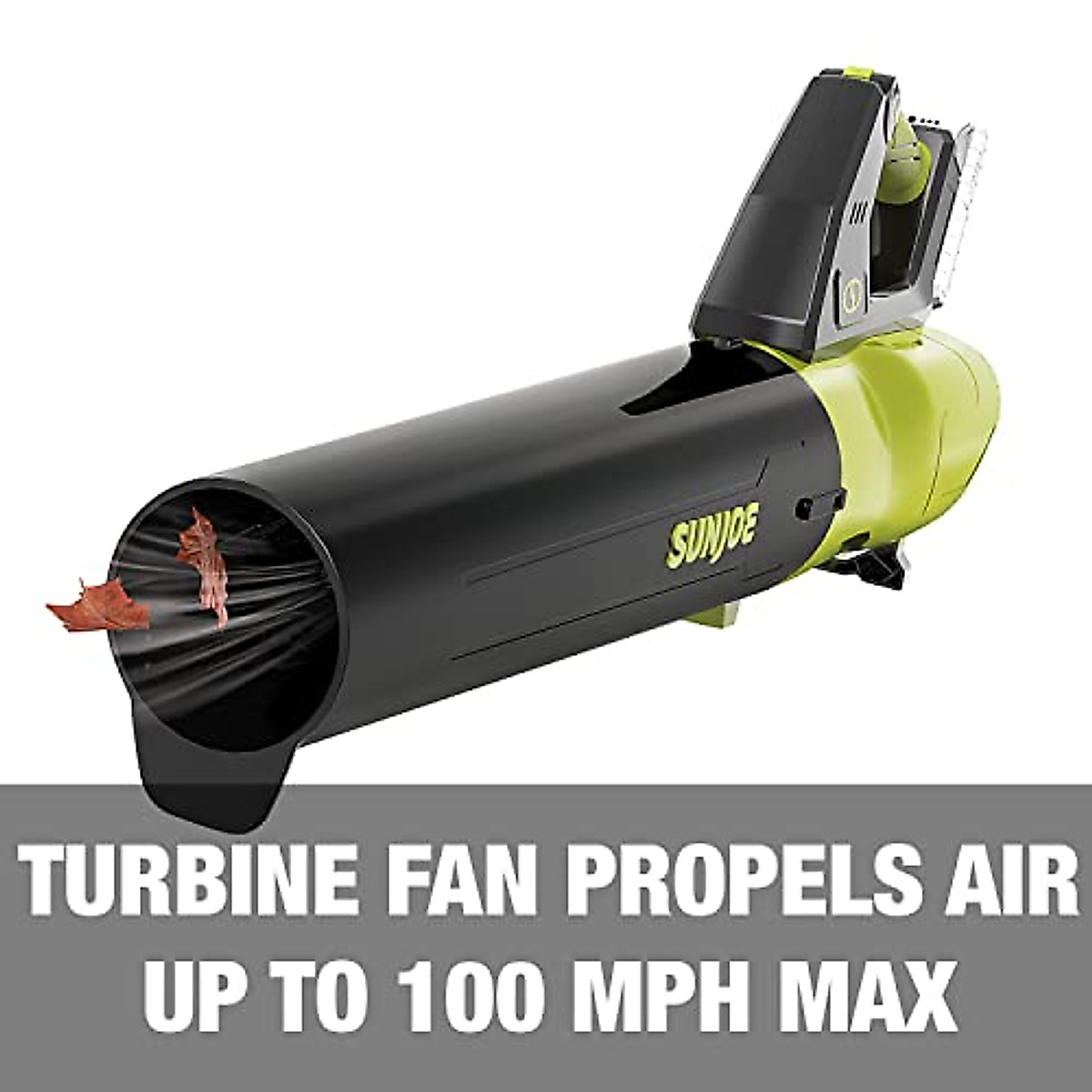 Sun Joe 24V-JB-LTE 24-Volt Turbine Cordless Jet Blower 385 CFM Max, Kit (w/2.0-Ah Battery + Quick Charger)